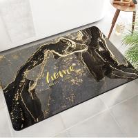 China Soft Diatom Mud Bathroom Waterproof Carpet Light Luxury Marble Pattern 40*60cm for sale