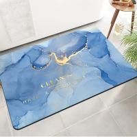 China Soft Diatom Mud Bathroom Waterproof Carpet Light Luxury Marble Pattern 40*60cm for sale