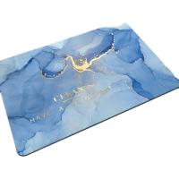 China Soft Diatom Mud Bathroom Waterproof Carpet Light Luxury Marble Pattern 40*60cm for sale