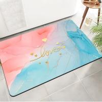 China Soft Diatom Mud Bathroom Waterproof Carpet Light Luxury Marble Pattern 40*60cm for sale