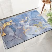 China Soft Diatom Mud Bathroom Waterproof Carpet Light Luxury Marble Pattern 40*60cm for sale