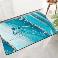 China Soft Diatom Mud Bathroom Waterproof Carpet Light Luxury Marble Pattern 40*60cm for sale