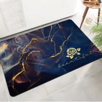 China Soft Diatom Mud Bathroom Waterproof Carpet Light Luxury Marble Pattern 40*60cm for sale