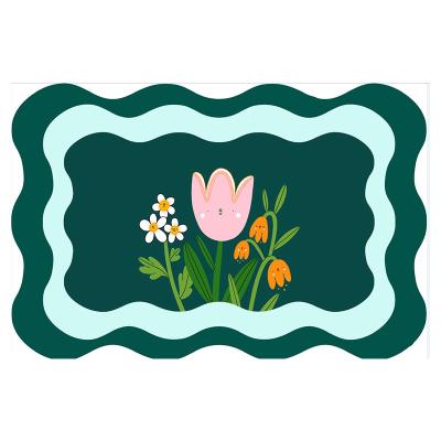 China Irregular Shape Cartoon Non Slip Absorbent Diatom Mud Bath Mat 40x60cm Machine Washable for sale