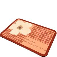 China customized Printed Flower Bathroom Waterproof Carpet Absorbent diatom mud mat for sale