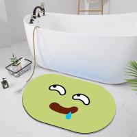 China Oval Tech Velvet Bathroom Mat Waterproof Anti Slip 40x60cm 45x70cm for sale