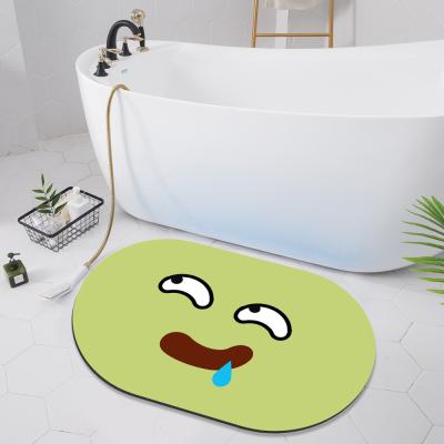 China Oval Tech Velvet Bathroom Mat Waterproof Anti Slip 40x60cm 45x70cm for sale