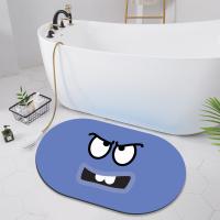China Oval Tech Velvet Bathroom Mat Waterproof Anti Slip 40x60cm 45x70cm for sale