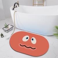China Oval Tech Velvet Bathroom Mat Waterproof Anti Slip 40x60cm 45x70cm for sale