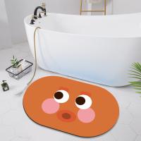 China Oval Tech Velvet Bathroom Mat Waterproof Anti Slip 40x60cm 45x70cm for sale