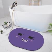 China Oval Tech Velvet Bathroom Mat Waterproof Anti Slip 40x60cm 45x70cm for sale