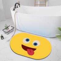China Oval Tech Velvet Bathroom Mat Waterproof Anti Slip 40x60cm 45x70cm for sale