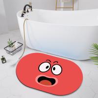 China Oval Tech Velvet Bathroom Mat Waterproof Anti Slip 40x60cm 45x70cm for sale