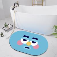 China Oval Tech Velvet Bathroom Mat Waterproof Anti Slip 40x60cm 45x70cm for sale