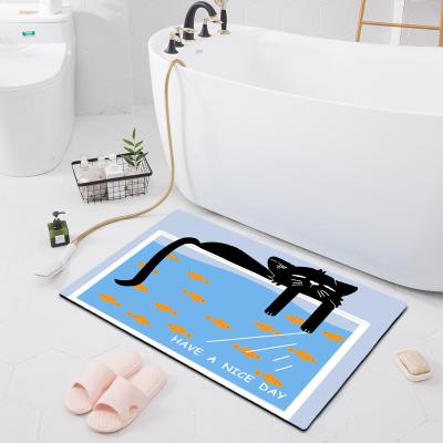 China Tech Velvet Non Slip Bathroom Mat 40x60cm Waterproof Kitchen Rug Anti Slip Carpet for sale