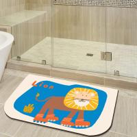 China Tech Velvet Non Slip Bath Rug Water Absorption Anti Skid Floor Mat 40x60cm Half Round for sale