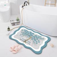 China Customizable Tech Velvet Bathroom Mat 40x60cm Anti Slip Waterproof Kitchen Floor Carpet for sale