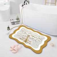 China Customizable Tech Velvet Bathroom Mat 40x60cm Anti Slip Waterproof Kitchen Floor Carpet for sale