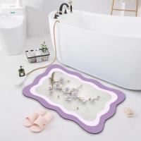 China Customizable Tech Velvet Bathroom Mat 40x60cm Anti Slip Waterproof Kitchen Floor Carpet for sale