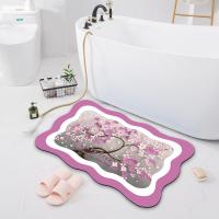China Customizable Tech Velvet Bathroom Mat 40x60cm Anti Slip Waterproof Kitchen Floor Carpet for sale