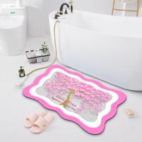 China Customizable Tech Velvet Bathroom Mat 40x60cm Anti Slip Waterproof Kitchen Floor Carpet for sale
