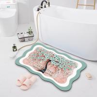 China Customizable Tech Velvet Bathroom Mat 40x60cm Anti Slip Waterproof Kitchen Floor Carpet for sale