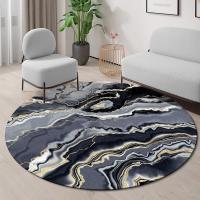 China Circular Crystal Velvet Living Room Rug 100cm Diameter Non Slip Polyester Carpet for sale