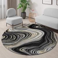 China Circular Crystal Velvet Living Room Rug 100cm Diameter Non Slip Polyester Carpet for sale