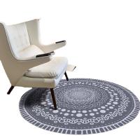 China Circular Crystal Velvet Living Room Rug 100cm Diameter Non Slip Polyester Carpet for sale