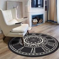 China Circular Crystal Velvet Living Room Rug 100cm Diameter Non Slip Polyester Carpet for sale