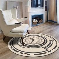 China Circular Crystal Velvet Living Room Rug 100cm Diameter Non Slip Polyester Carpet for sale