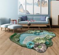 China Handmade Wool Blend Irregular Living Room Carpet 2000x1300mm Custom Size for sale