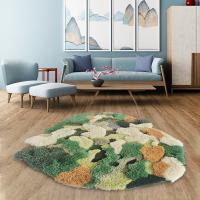 China Custom Wool Blend Irregular Shape Living Room Carpet 1000x1000mm Handmade Rug for sale