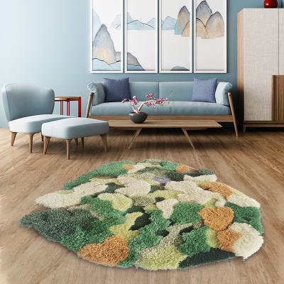 China Custom Wool Blend Irregular Shape Living Room Carpet 1000x1000mm Handmade Rug for sale