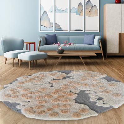 China Pure Handmade Wool Irregular Rug Living Room 1000x1000mm Custom Size for sale