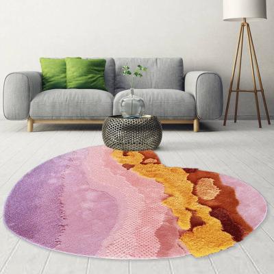 China Handmade Wool Irregular Living Room Floor Carpet 1000x830mm Custom Size for sale