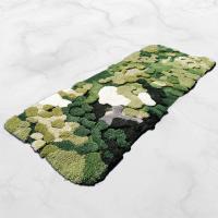 China Pure Handmade Wool Green Moss Carpet 1000x830mm Modern Living Room Rug for sale