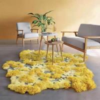 China Pure Handmade Wool Green Moss Carpet 1000x830mm Modern Living Room Rug for sale