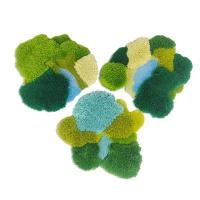 China Pure Handmade Wool Green Moss Carpet 1000x830mm Modern Living Room Rug for sale