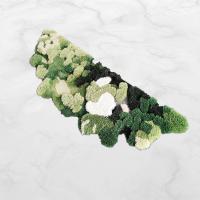 China Pure Handmade Wool Green Moss Carpet 1000x830mm Modern Living Room Rug for sale