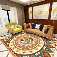 China Custom Polyester Living Room Carpet Middle Eastern Style Washable Floor Mat 40x60cm to 200x400cm for sale