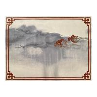 China Wool Abstract Ink Living Room Carpet Chinese Style Handwoven 1400x2000mm Custom Size for sale