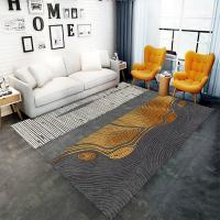 China Wool Handwoven Irregular Strip Floor Carpet 1400x2000mm Custom Size for Living Room Bedroom for sale