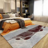 China Wool Handwoven Irregular Strip Floor Carpet 1400x2000mm Custom Size for Living Room Bedroom for sale