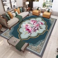 China Non Slip Polyester Crystal Velvet Flower Carpet Rug 80x120cm Living Room Floor Mat for sale
