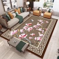 China Non Slip Polyester Crystal Velvet Flower Carpet Rug 80x120cm Living Room Floor Mat for sale