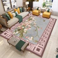 China Non Slip Polyester Crystal Velvet Flower Carpet Rug 80x120cm Living Room Floor Mat for sale