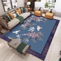 China Non Slip Polyester Crystal Velvet Flower Carpet Rug 80x120cm Living Room Floor Mat for sale