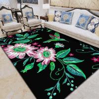 China Custom Crystal Velvet Polyester Floor Carpet Rug 80x120cm 120x160cm Machine Washable for sale