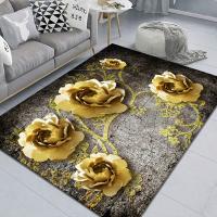 China Custom Geometric Printed Crystal Velvet Living Room Carpet 80x120cm Polyester Rug for sale
